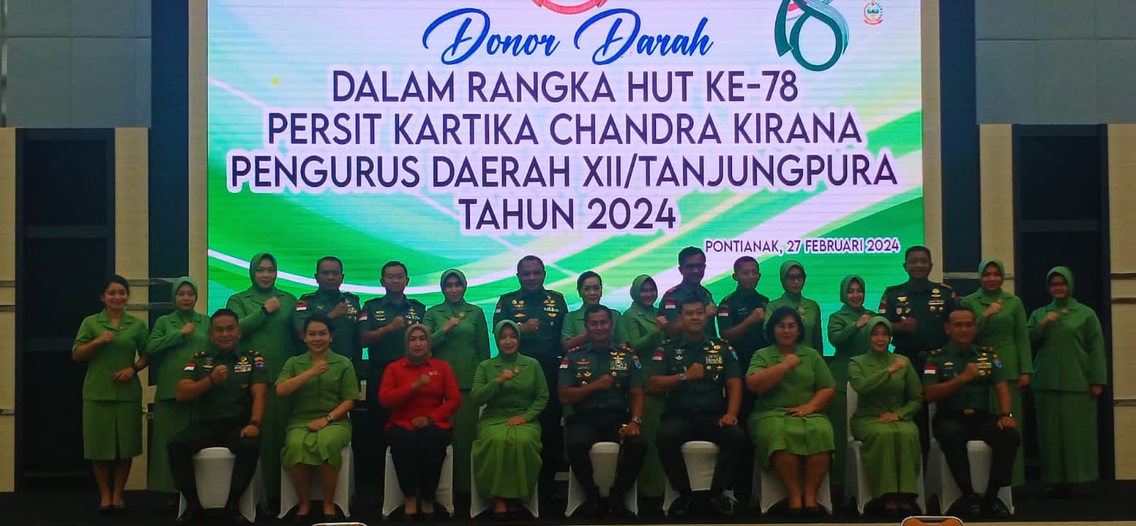 Donor Darah dalam Rangka HUT Persit Kartika Chandra Kirana ke-78 XII/TPR Pontianak Tahun 2024 - PMI